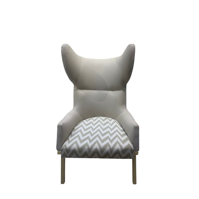 Elegant Upholstered High Wingback Chair in Timber Frost - Curtain Master